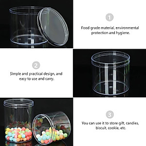 Gadpiparty Air Proof Cookie Jar 8 Pcs Home and Lid Round, Jars Chocolate Jar Party Containers with for Cylinder Cookie Wedding Treat Proof Sweets Transparent Jewelry Airtight Container Moist Small g