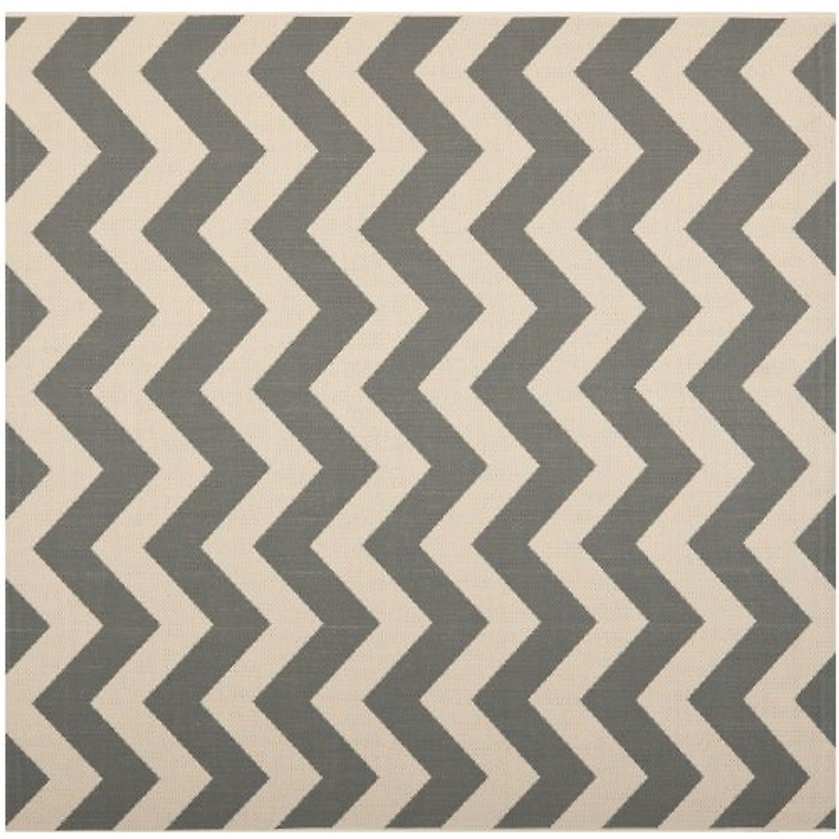 SAFAVIEH Courtyard Collection 4' Square Grey/Beige CY6244 Chevron Indoor/ Outdoor--Waterproof Easy--Cleaning Patio Backyard Mudroom Accent--Rug