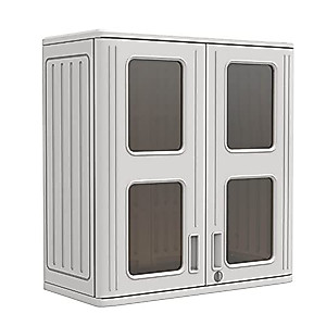 HOMSPARK Bathroom Wall Cabinet, Multifunctional Medicine Cabinet with Shelf, Wall Mounted Storage Cabinet for Bathroom, Laundry Room, Kitchen, Garage