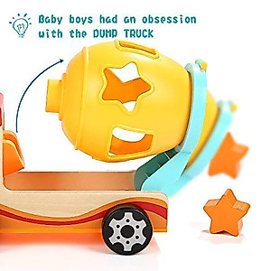 TOP BRIGHT Dump Truck Shape Sorter Toys for Toddlers - Preschool Learning Toys for 2 3 Year Old Boys Girls Gifts
