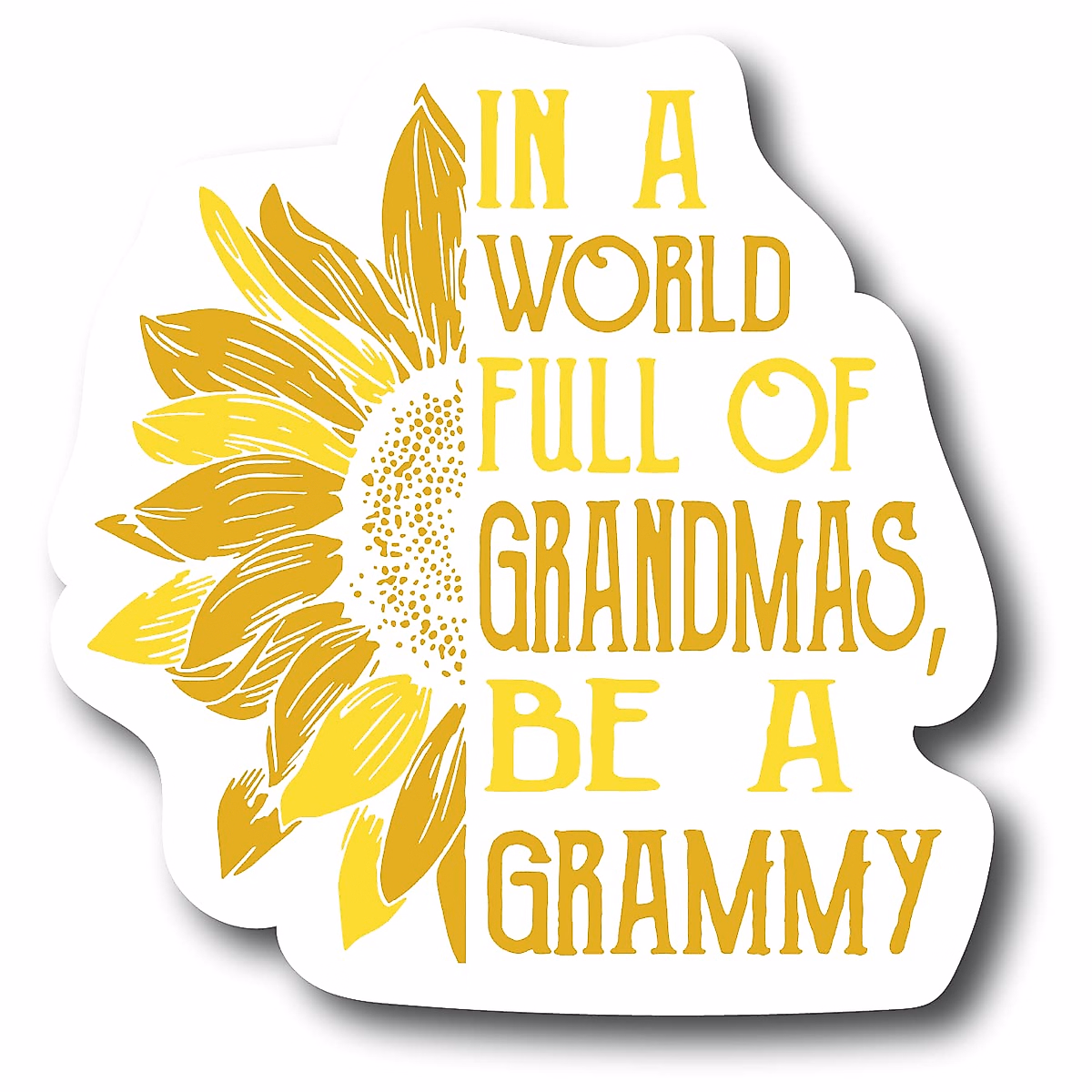 in A World Full of Grandmas Be Grammy 4.0 inch Refrigerator Magnets – Funny Magnets for Fridge Dishwasher, Whiteboard, Toolbox or Car and Truck PM879