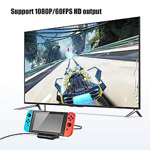 Switch HDMI Dock, Foldable Switch HDMI Docking Station, Portable TV Dock for Switch/Switch OLED with Screen Switch Button, USB C Power Input and USB 3.0 Port