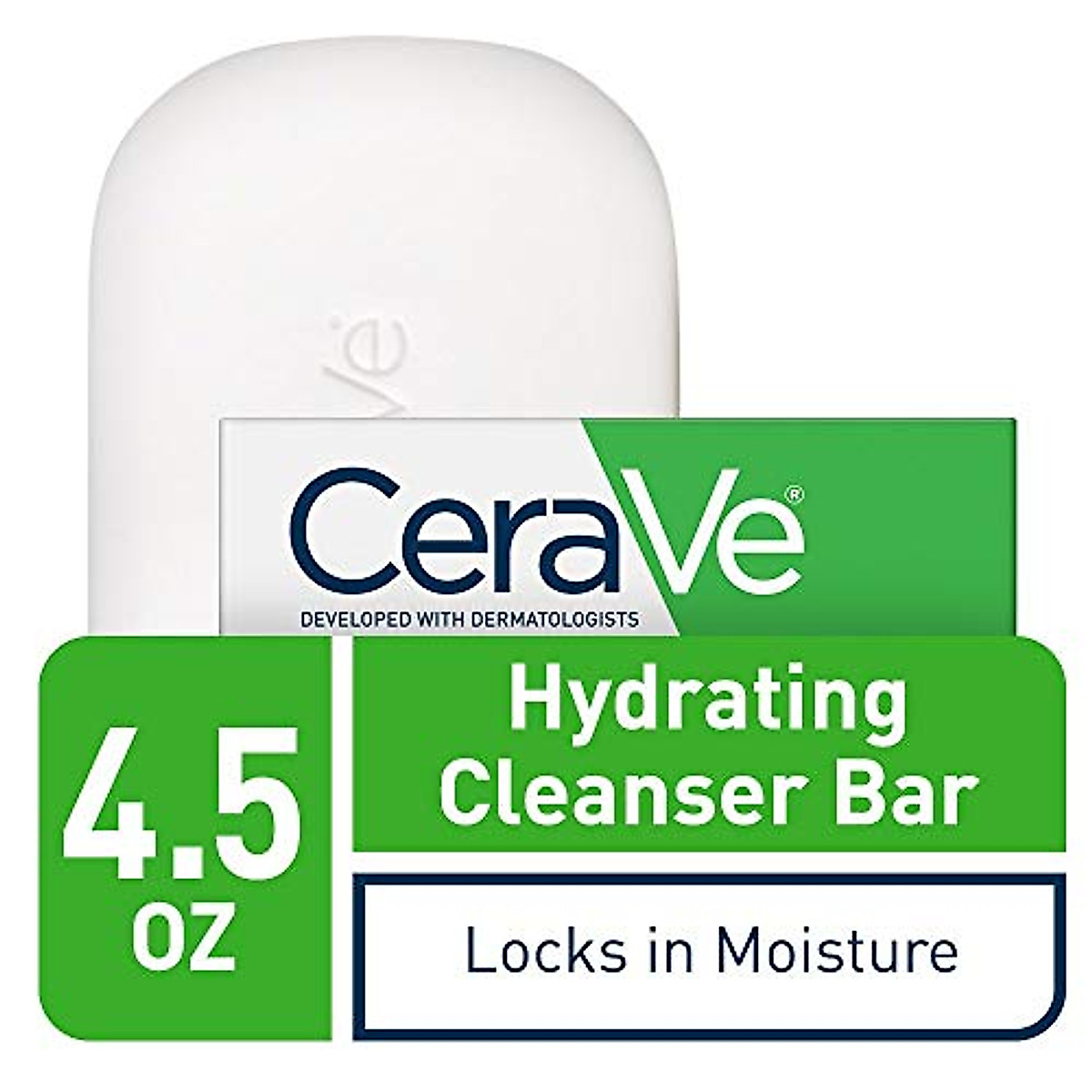 CeraVe Hydrating Cleanser Bar | 4.5 Ounce | Soap-Free Body and Face Cleanser Bar | Fragrance Free and Non-Irritating (Pack of 5)