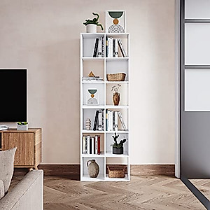 WAHEY Bookcase, 6 Cube Open Storage Organizer Display Bookshelf, HOFB007