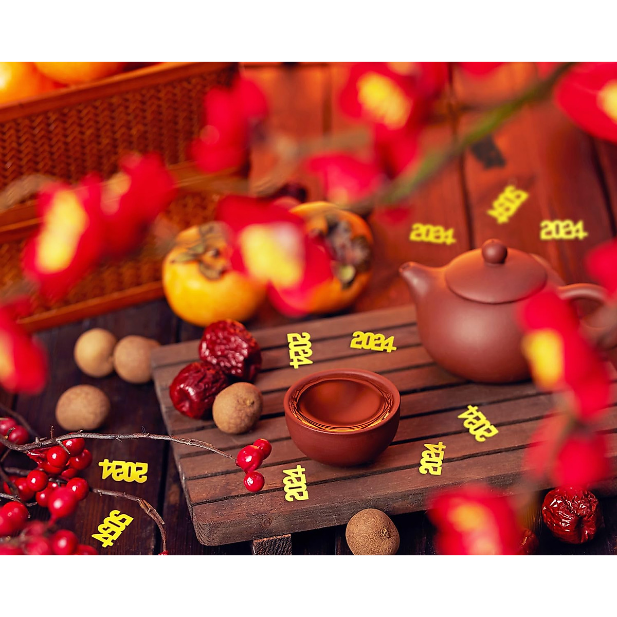 ONLYKXY New Year Table Confetti Glitter Table Decor Confetti Sprinkles Confetti Decoration for New Years Eve Party Confetti Foil Theme Thanks Giving Scatter Bless Confetti (2024, Golden)