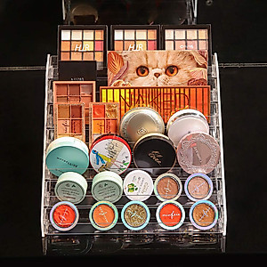 Makeup Organizer Nail polish Rack,Easy to Clean & Assemble,KTAB Acrylic Makeup Cosmetic Storage Display Case with Large Capacity 7-Layer No Need Screws,Nail Polish Organizer,Eyeshadow Palette Holder