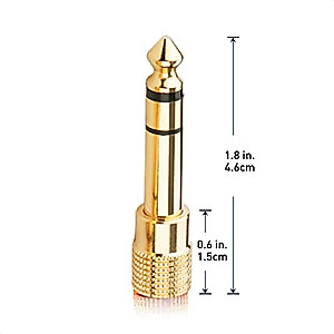 Sam&Johnny Stereo Audio Jack Adapter 6.35mm (1/4 inch) Male to 3.5mm (1/8 inch) Female TRS Audio Adapter for Aux Adapter, Guitar, Headphones, Amplifier(5-Pack)