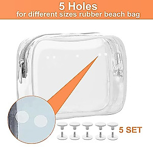 Everfunny 3 Packs Clear Bogg Beach Tote Bag with 2 Pack Insert Hooks Accessories for Bogg Bags Travel Makeup Clean Toiletry Brush Organizer Cosmetic Divider Storage Inner Pouch