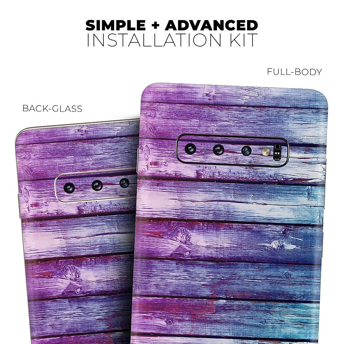 DesignSkinz Pink & Blue Dyed Wood Protective Vinyl Decal Wrap Skin Cover Compatible with The Samsung Galaxy S20 (Screen Trim & Back Glass Skin)