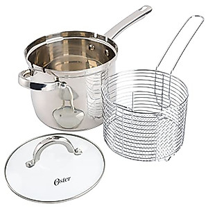 Oster 91537.03 Sangerfield 3.65 Quart 3 Piece Stainless Steel Deep Fryer Set Cookware