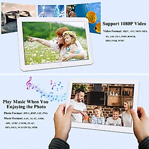 Atatat 10.1 Inch WiFi Digital Picture Frame with 32 GB Storage, Auto Rotate, IPS Touch Screen, Instant Share Photos and Videos Via App, Email, Support SD Card or USB Drive