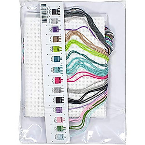 Dimensions Flower Truck Counted Cross Stitch Kit for Beginners, 7" x 5", 14 Cnt. White Aida, 5 5