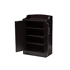 Baxton Studio Verdell Modern and Contemporary Wenge Brown Finished Shoe Cabinet