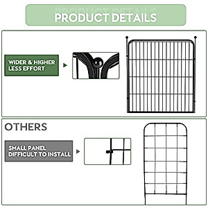 Shikha Decorative Garden Fence Panels 6 Packs 14ft(L) x32in(H) Outdoor Animal Barrier Dog Pet Fencing Rustproof Metal Wire Fence Border for Landscaping Patio Lawn & Garden,Black