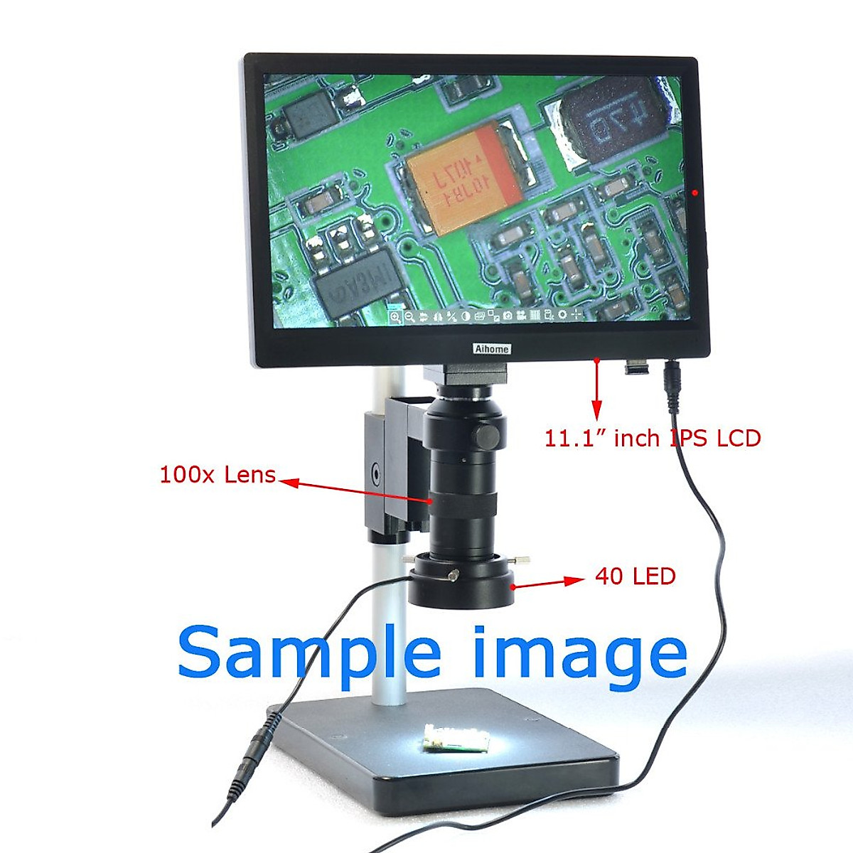 Monocular 8x-100x 43mm-150mm C-Mount Zoom Glass Lens for Industry Lab Microscope Camera