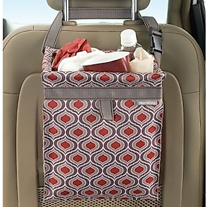 High Road TrashStash Hanging Car Trash Can and Garbage Bag with Push-Close Cover and Waterproof Bin for Cars, SUVs and Trucks (Sahara, 3 Gallon)
