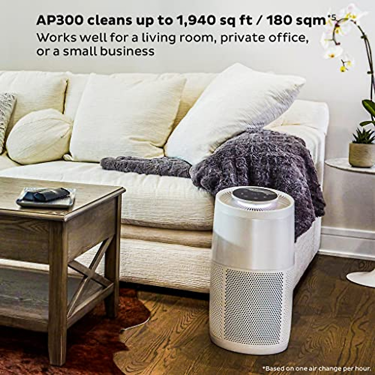 Instant HEPA Quiet Air Purifier, From the Makers of Instant Pot with Plasma Ion Technology for Rooms up to 1,940ft2, removes 99% of Dust, Smoke, Odors, Pollen & Pet Hair, for Bedrooms, Offices, Pearl