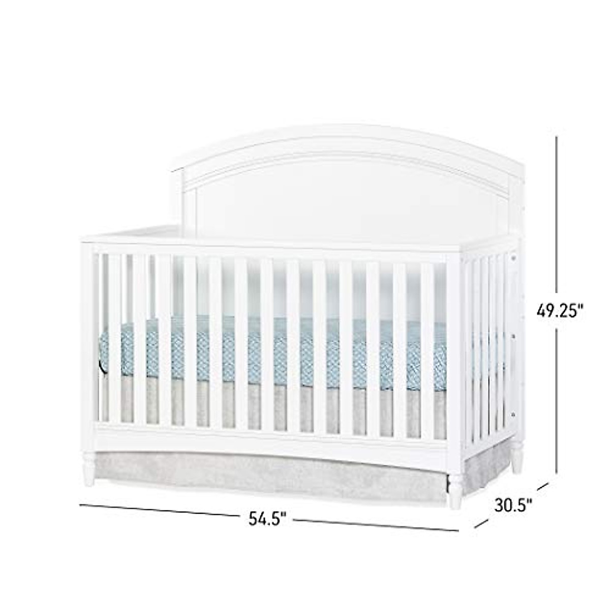 Child Craft Stella 4-in-1 Convertible Crib, Baby Crib Converts to Day Bed, Toddler Bed and Full Size Bed, 3 Adjustable Mattress Positions, Non-Toxic, Baby Safe Finish (Matte White)