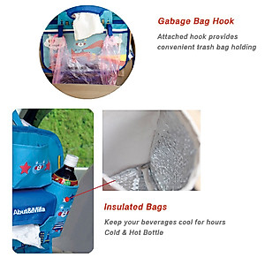 Car Backseat Organizer Kick Mats - Auto Seat Back Protector Kids Toy Storage Rabbit