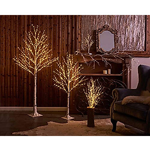 LITBLOOM Lighted Birch Twig Tree with Fairy Lights 4FT 200 LED 6FT 330 LED Lights for Indoor Outdoor Home Christmas Decoration