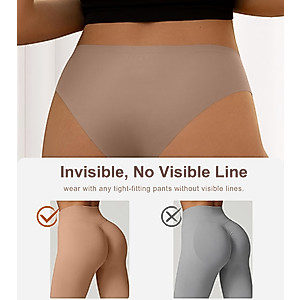 DEANGELMON Seamless Underwear for Women No Show Bikini Panties Comfortable Stretch Invisible Ladies Hipster Briefs 6 Pack Medium