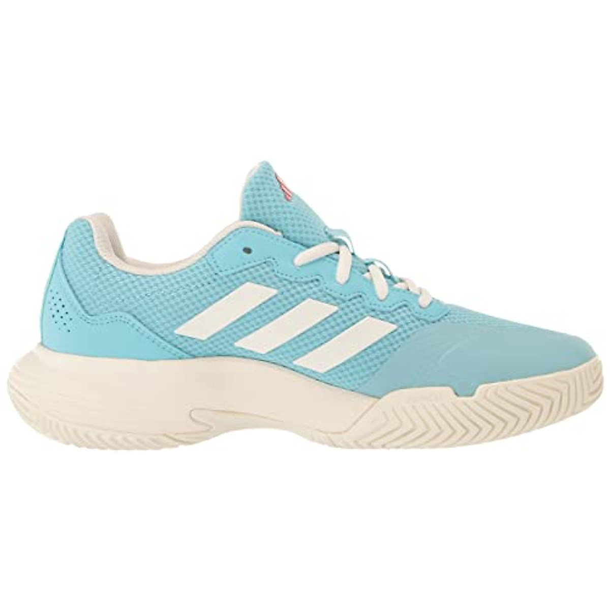 adidas Women's Game Court 2 Sneaker, Light Aqua/Off White/Bright Red, 8.5