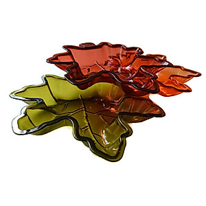 Autumn Fall Leaves Plastic Serving Trays, 3-pc Set