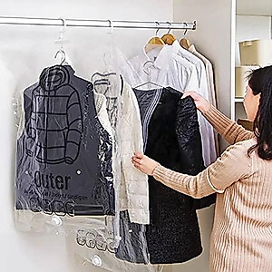 LACOXA Storage Bags Vacuum Sealed, Hanging Vacuum Storage Bags for Clothing, Space Saver Vacuum Storage Bags for Home and Closet Organization (3PCS,L 67 x 110cm)