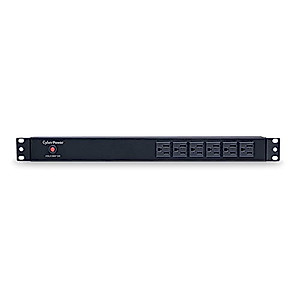 CyberPower PDU15B6F12R Basic PDU, 100-125V, 15A (Derated to 12A), 18 Outlets, 1U Rackmount