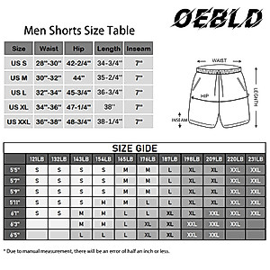 OEBLD Mens Athletic Shorts 2-in-1 Gym Workout Running 7'' Shorts with Towel loop