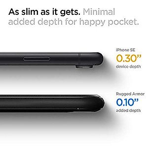 Spigen Rugged Armor Designed for iPhone SE 2022 Case/iPhone SE 3 Case 2022 / iPhone SE 2020 Case/iPhone 8 Case/iPhone 7 Case - Matte Black