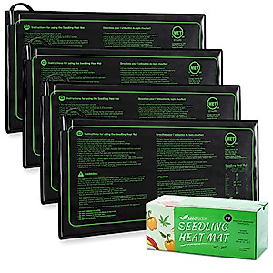 MET Certified 4 Pack Seedling Heat Mat, Seedfactor Waterproof Durable Germination Station Heat Mat, Warm Hydroponic Heating Pad for Indoor Home Gardening Seed Starter