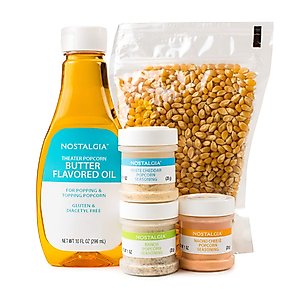 Nostalgia KPK400 Hot Air & Kettle Kit, 3 Seasonings, Oil, Popcorn Kernels, 1 Count (Pack of 1)