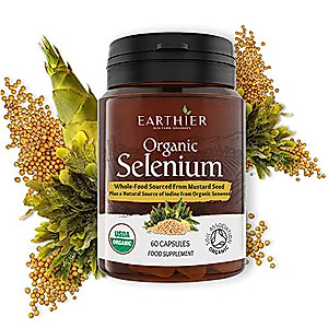 Organic Selenium 200 mcg with Iodine and Silica All from Certified Organic Whole Foods - Two Month Supply