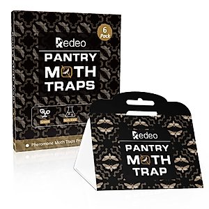 Redeo Pantry Moth Traps with Pheromones Safe and Non-Toxic Sticky Glue Trap for Food, Cupboard and Meal Moths in Your Kitchen Pantry Moth Killer with No Insecticides for House (6)