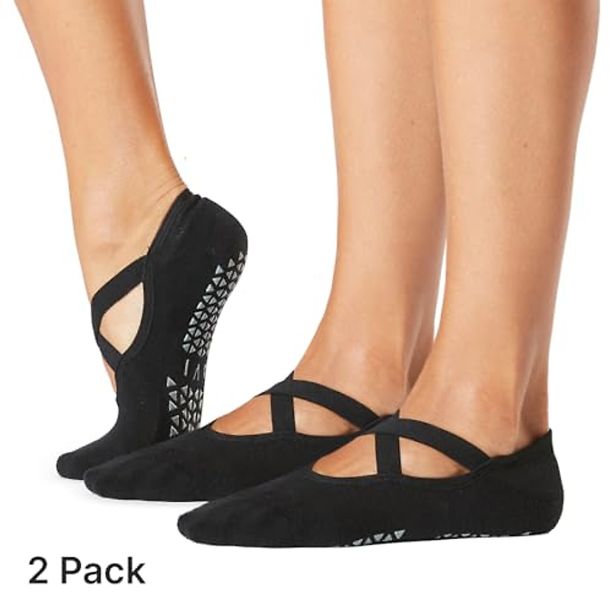 TAVI Chloe Fashion Criss-Cross Grip Socks - Pilates Socks for Barre and Yoga