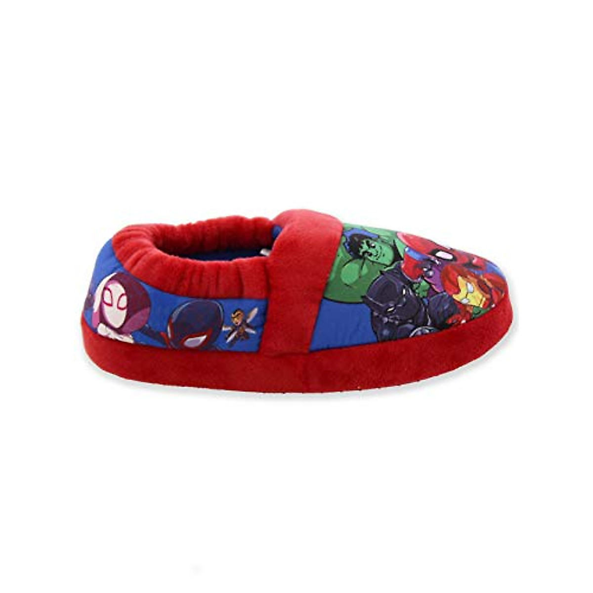Marvel Super Hero Adventures Avengers Boy's Toddler Plush Aline Slippers (11-12 M US Little Kid, Red/Blue)