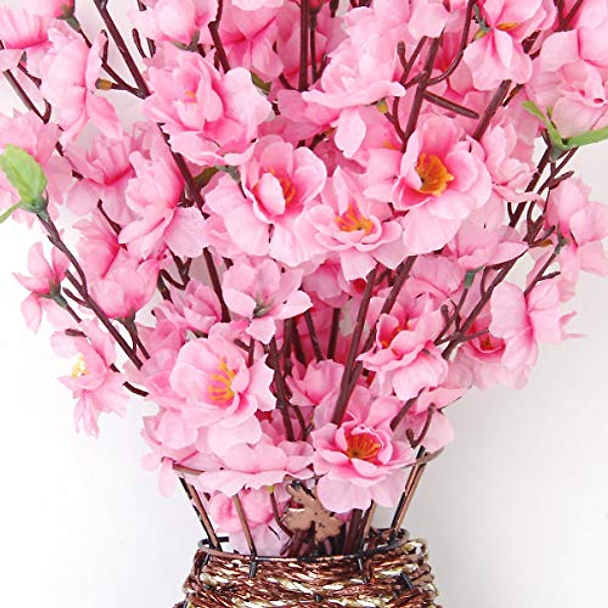 DOITOOL 6pcs Peach Flower Bouquet Flower Hanging Vine Cherry Blossom Tree Stems Fake Cherry Blossoms Artifical Flowers Flowers Decorative Flowers Pink Vase Household Bride Fake Plant