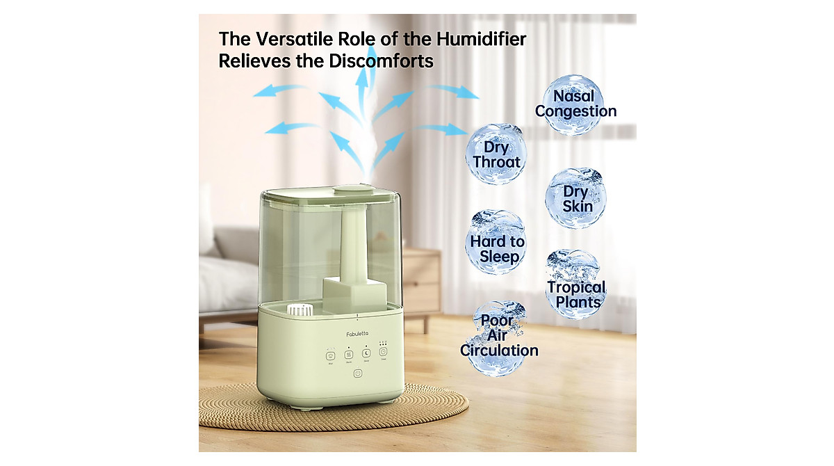 FABULETTA Humidifier: Warm & Cool Mist for Large Rooms