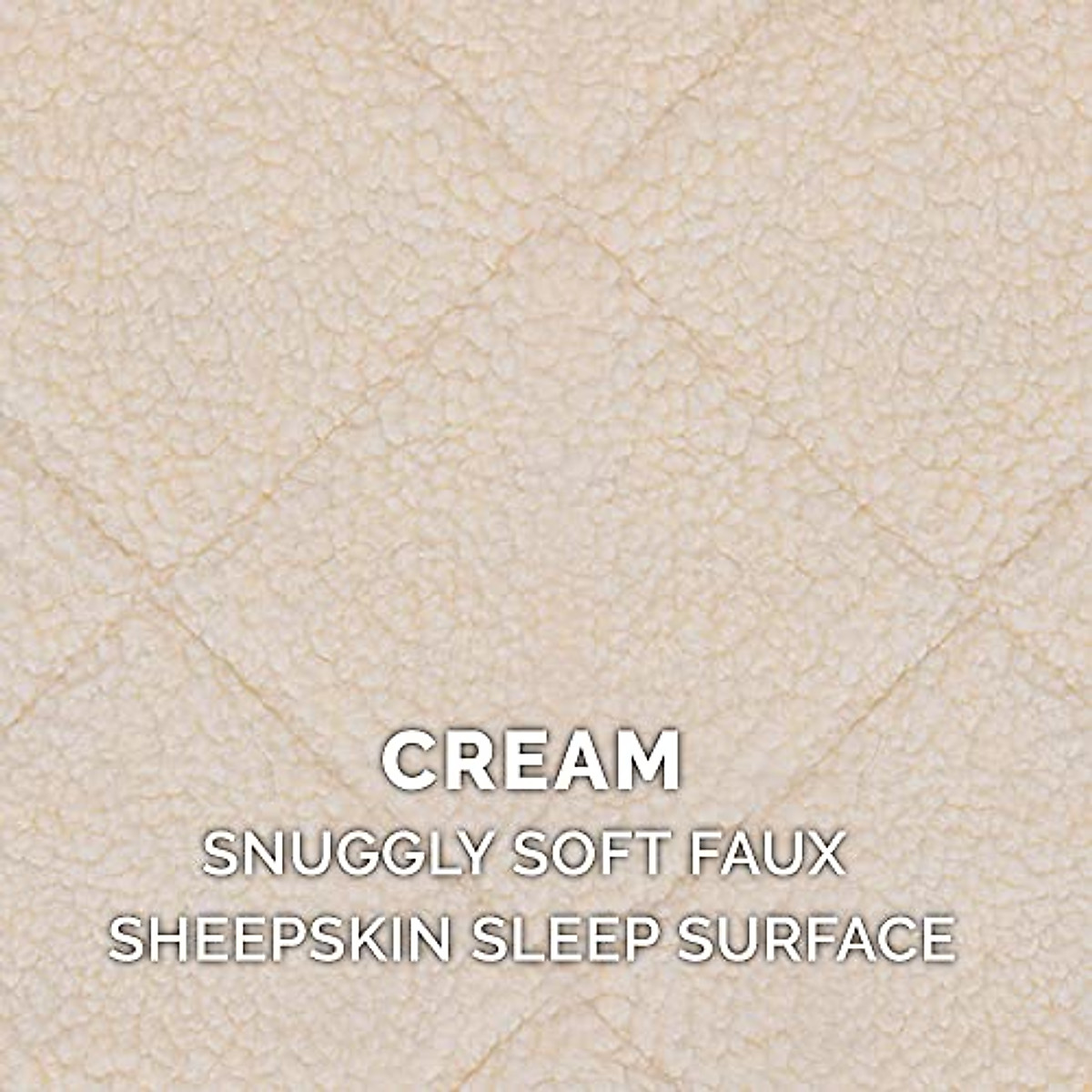 Furhaven X-Small Dog Bed Sherpa Fleece Bolster Crate Pad, Washable - Cream, Extra Small