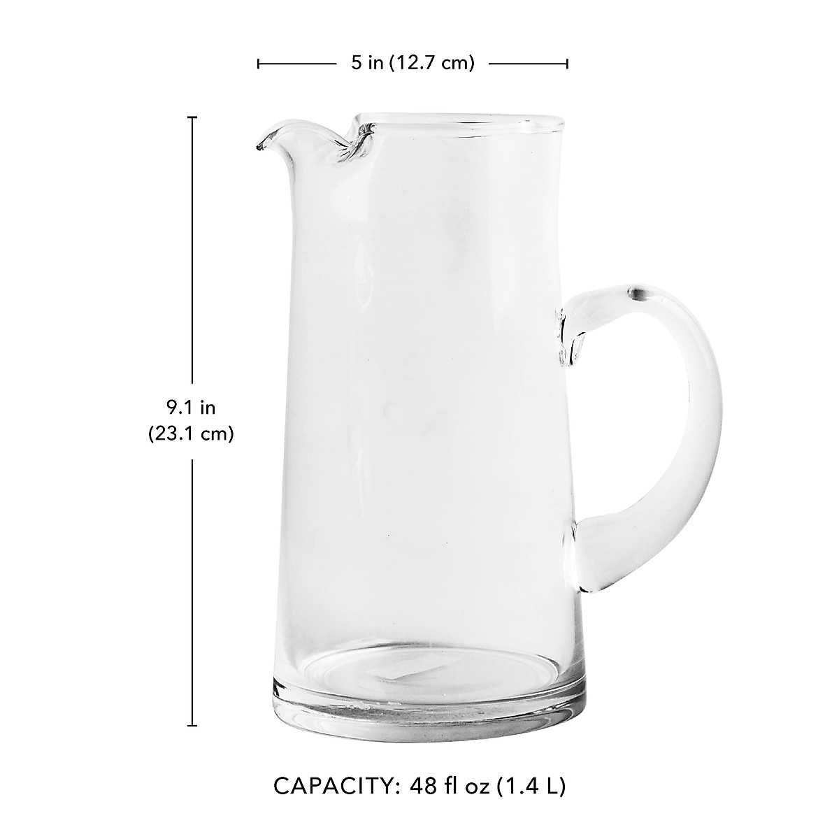 Glass Water Pitcher with Spout – Elegant Serving Carafe for Water, Juice, Sangria, Lemonade, and Cocktails – Crystal-Clear Glass Beverage Pitcher. (31259)