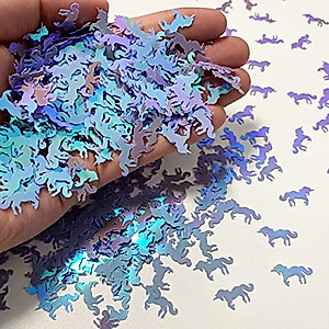 2000 Pieces Unicorn Horn Horse PVC Table Confetti for Wedding Birthday Party Decoration Celebrations Unicorn confetti, 1.9 oz(Purple)