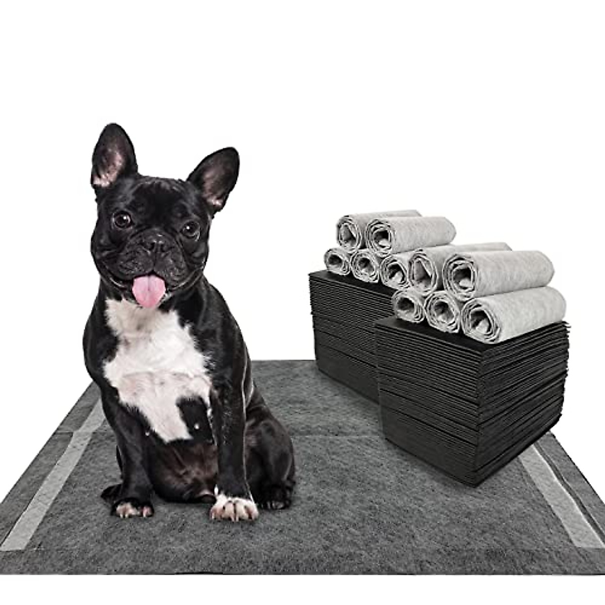 Dogcator Charcoal Training Pads 100 Count, 22"x22" Puppy Pads for Small Dogs, Activated Carbon Dog Pee Pads, Disposable Puppy Pads Pet Training Pads