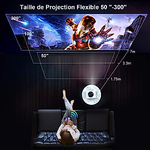 5G WiFi Projector, WiMiUS 4K Video Projector Native 1920x1080 LED Projector