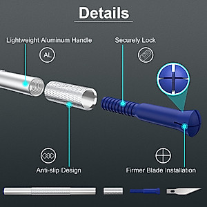 16 Piece Precision Craft Hobby Knife Kit, Utility Art Exacto Sharp Razor Knives Tool Set for Carving, Architecture Modeling, Scrapbooking, Sculpture, Wood Working-Stencil, DIY Art Work Cutting