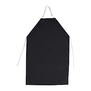 EISCO Rubber Vinyl Apron, Medium (27" W x 36" L) - Adjustable Bib Apron for Dishwashing, Butcher, Laboratory - Black