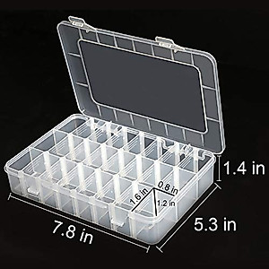 3 Pack Plastic Organizer Container,Plastic Storage Box with Adjustable Dividers for Jewelry Toy Cosmetics Craft Fuse Beads Nuts Pills Tackle and Screwdriver