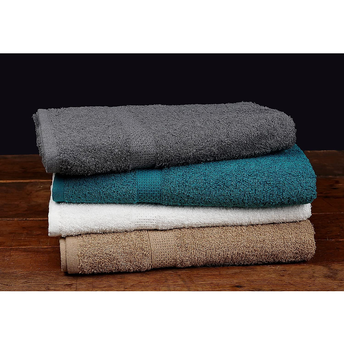 Textila Cotton Bath Towels - Medium Bath Towel 24x48 Inches - Pack of 4 - Multi Color - Soft and Absorbent Towels for Bathroom, Gym, Pool, Spa, Hotel, Home & Hair Wrap Use