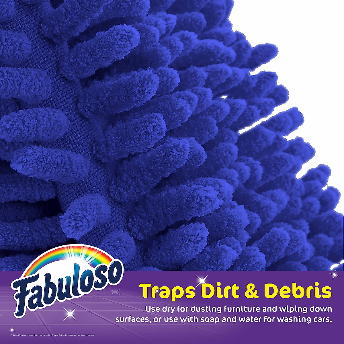 Fabuloso Microfiber Cleaning Mitt, Blue, One Size Fits All | Lint-Free, Scratch-Free Cleaning Glove for Surfaces and Furniture | Microfiber Dustless Hand Cloth for Bold and Bright Cleaning Experience