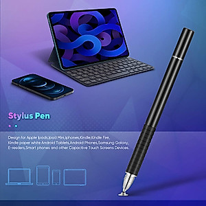 ORIbox Universal Stylus Pencil, Disc Stylus Touch Screen Pens for All Capacitive Touch Screens Cell Phones(2 in 1 Precision Series), Black (Oribox Stylus Pen P1PEN)
